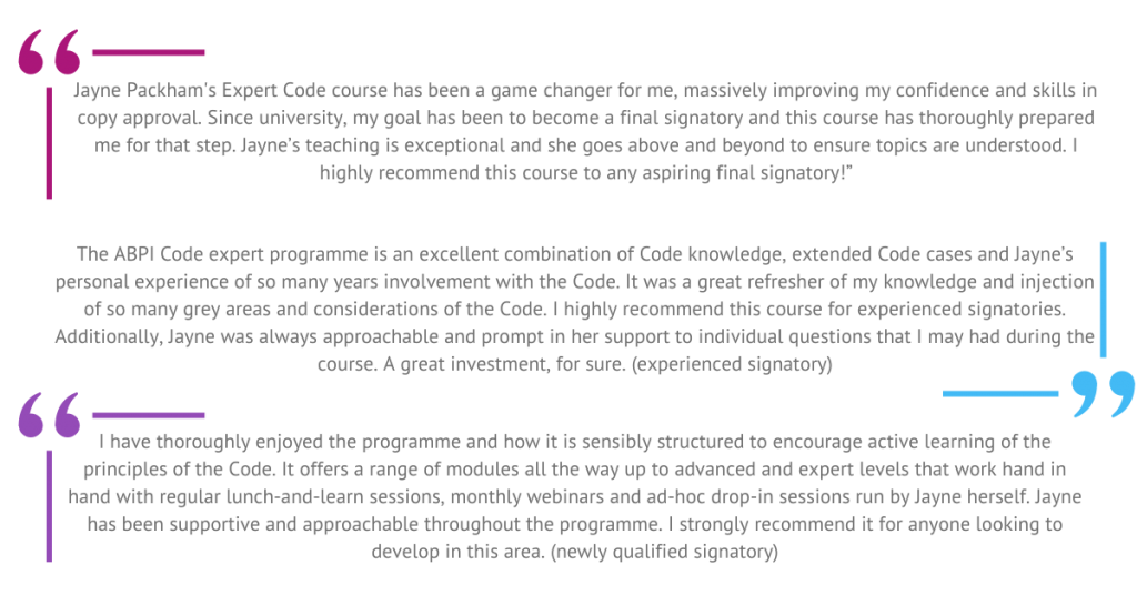 ABPI final signatory training - Jayne Packham